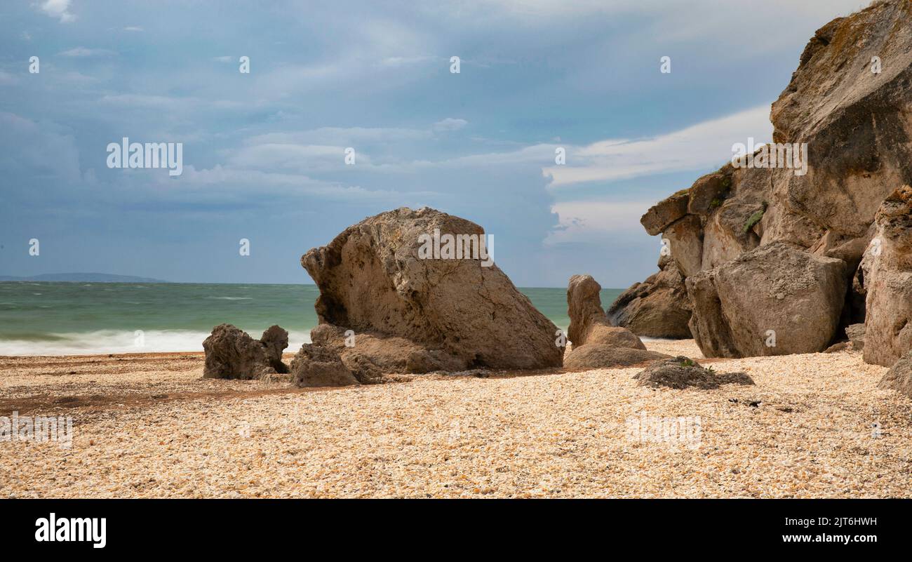 Azov sea coastю Crimea. Russia Stock Photo - Alamy