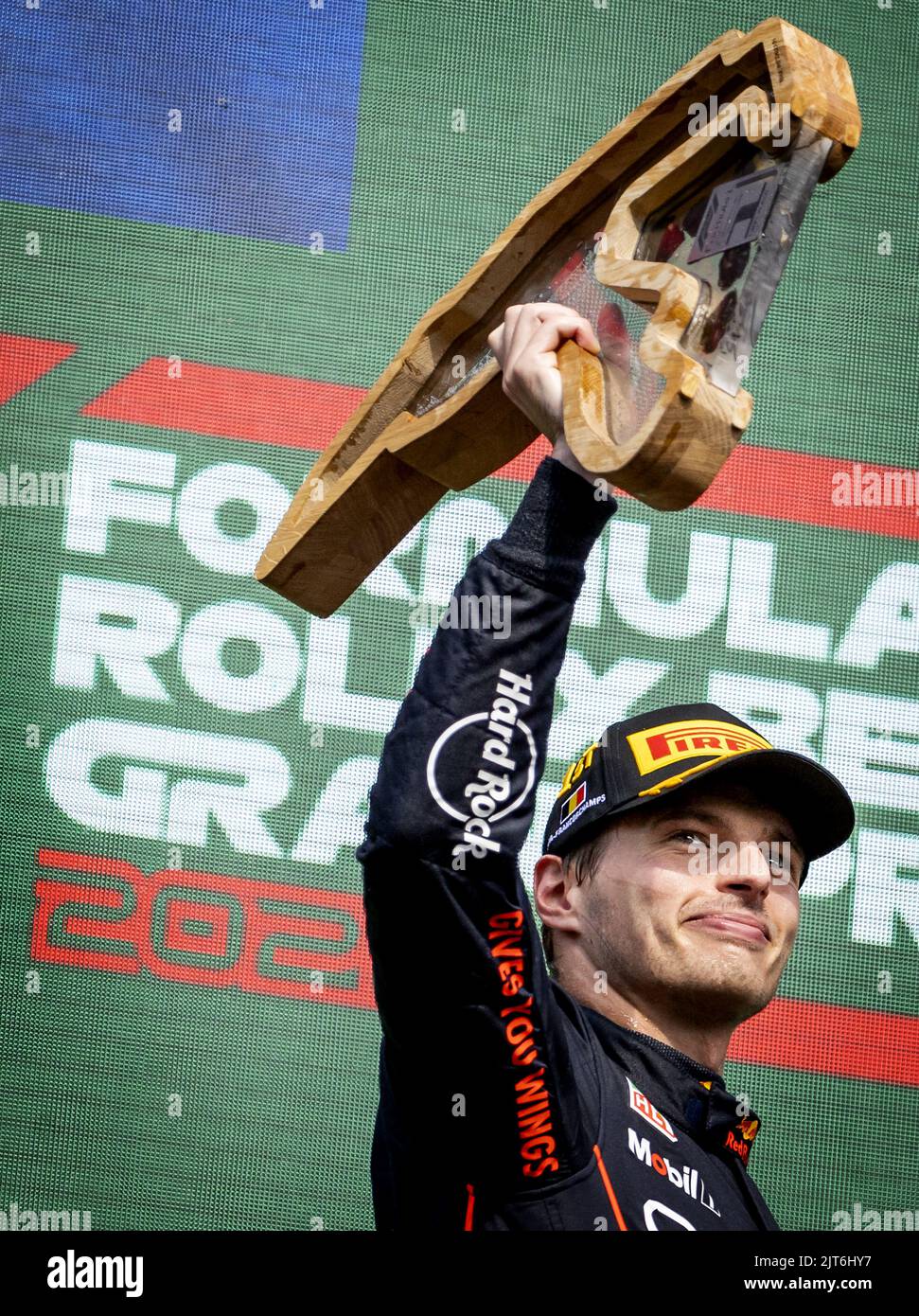 Spa, Belgium. 28th Aug, 2022. SPA - Max Verstappen celebrates his ...