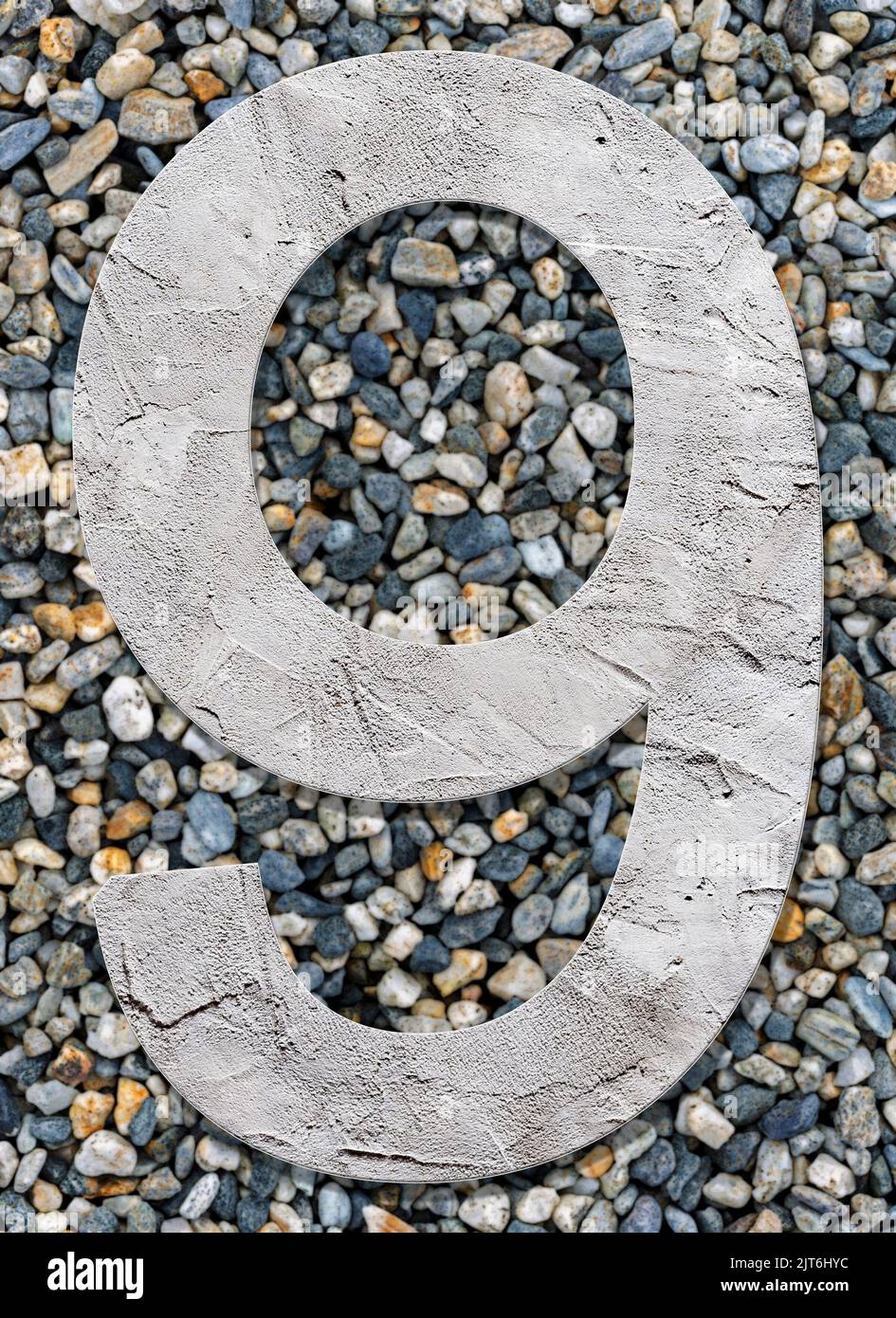 Number 9 with concrete texture, on stones background Stock Photo - Alamy