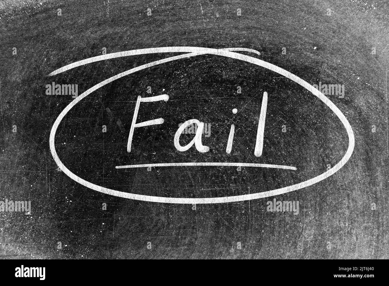 White chalk hand writing in word fail on blackboard background Stock ...