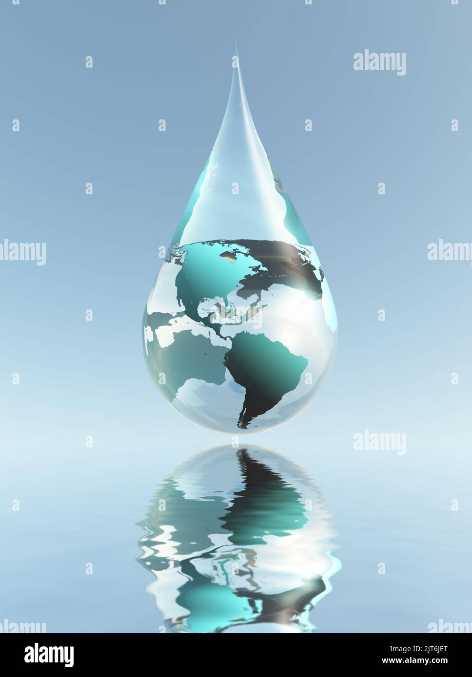 Earth inside water drop. 3D rendering Stock Photo - Alamy