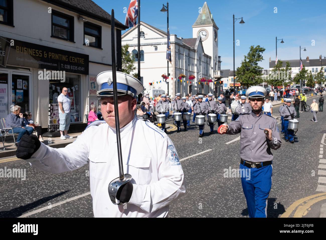Flute band marching to the assembly field at Six Mile Water Park during ...