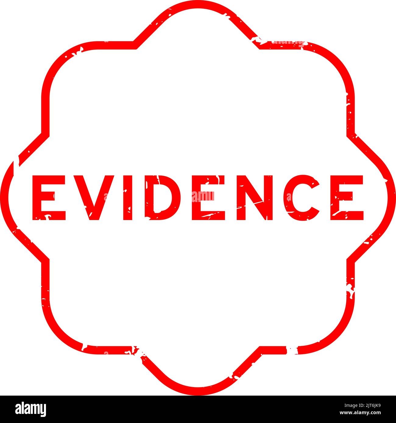 Grunge red evidence word rubber seal stamp on white background Stock ...