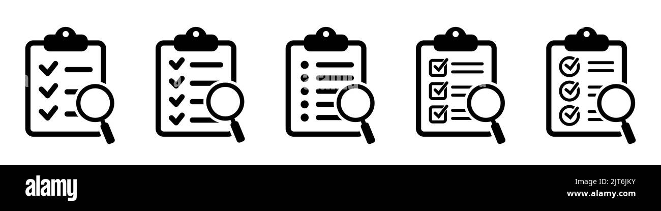 Clipboard with magnifier loupe icon, business concept. Analysis ...