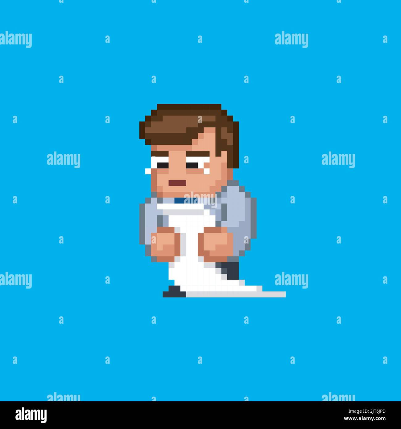 Office worker male character crying looking at the long document - bill ...