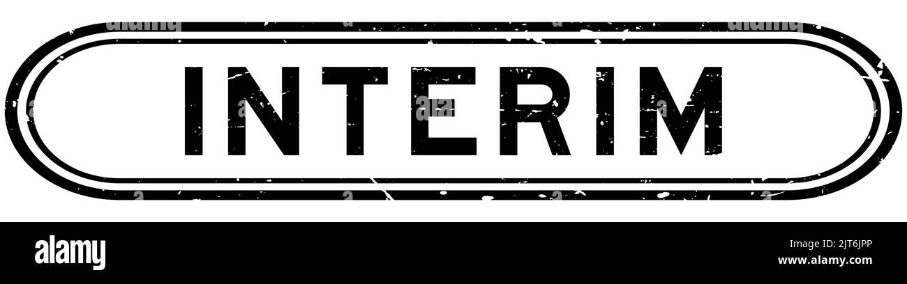 Grunge black interim word rubber seal stamp on white background Stock ...