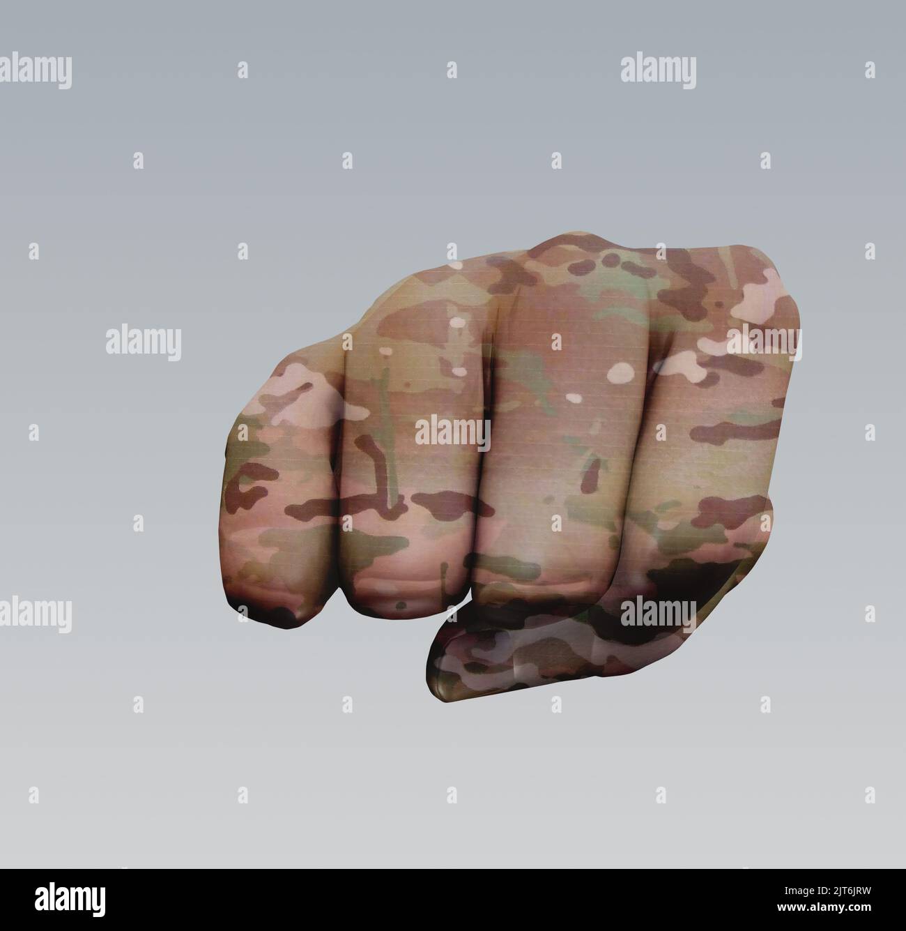 Camouflage Punch hand sign. 3D rendering Stock Photo - Alamy