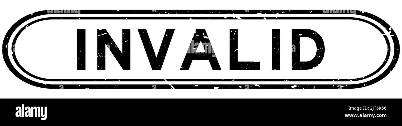 Grunge black invalid word rubber seal stamp on white background Stock ...