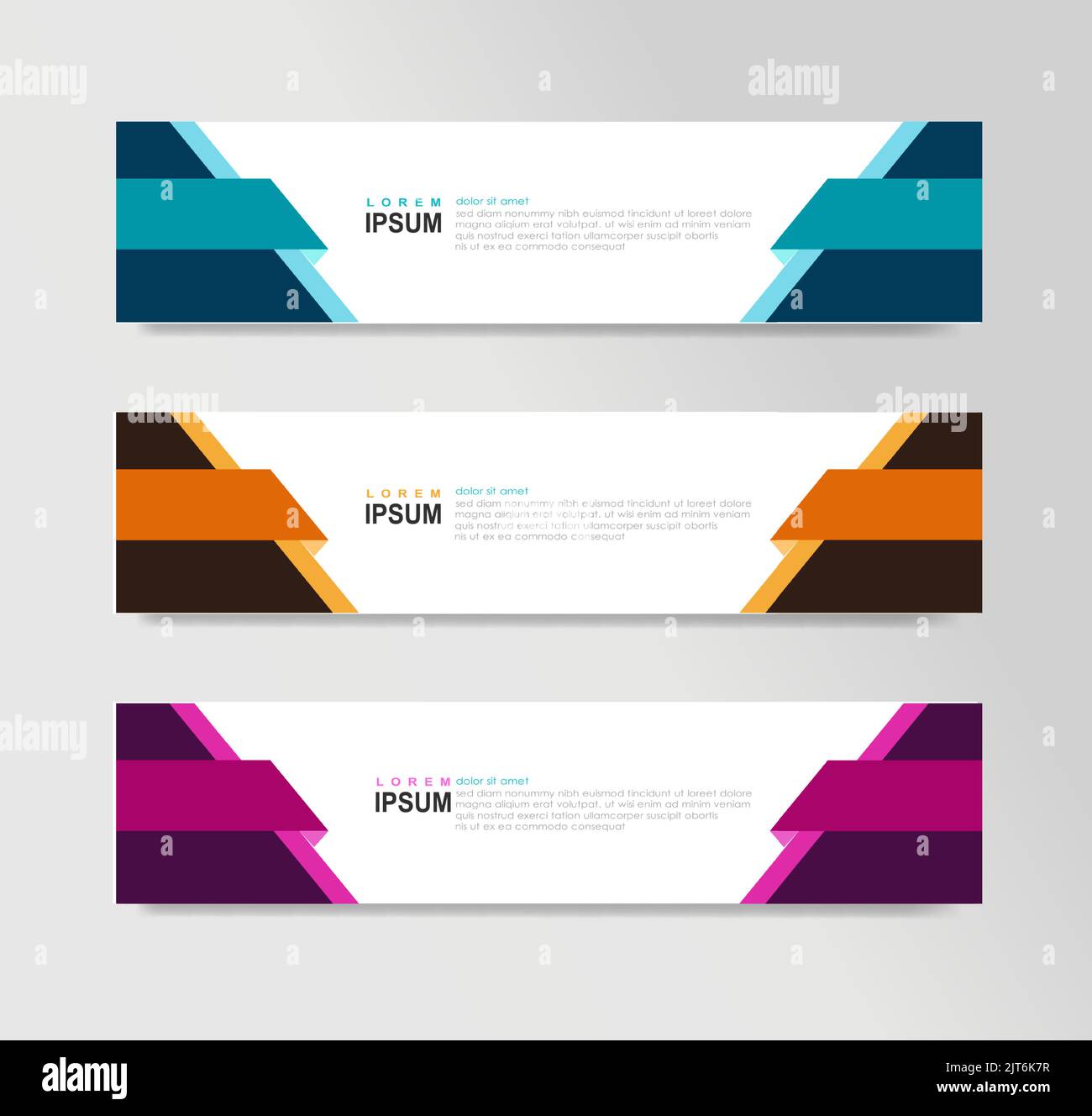 A few horizontal templates of web banners with editable text and ...