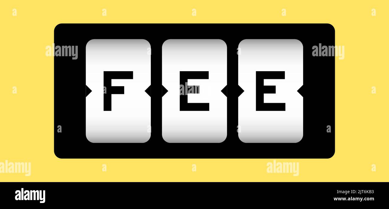 Black color in word fee on slot banner with yellow color background ...