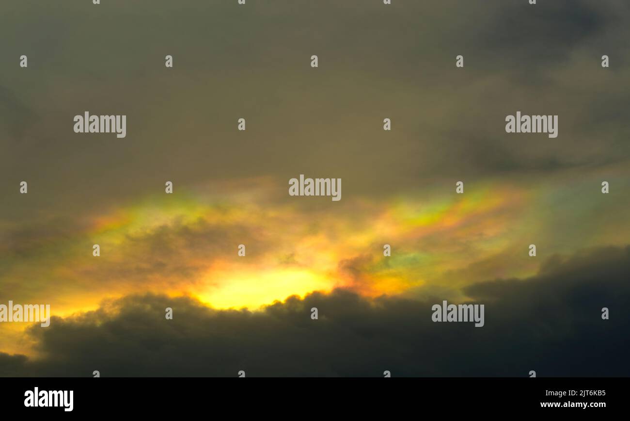 rainbow colorful iridescence Color cloud iridescence sky Stock Photo ...