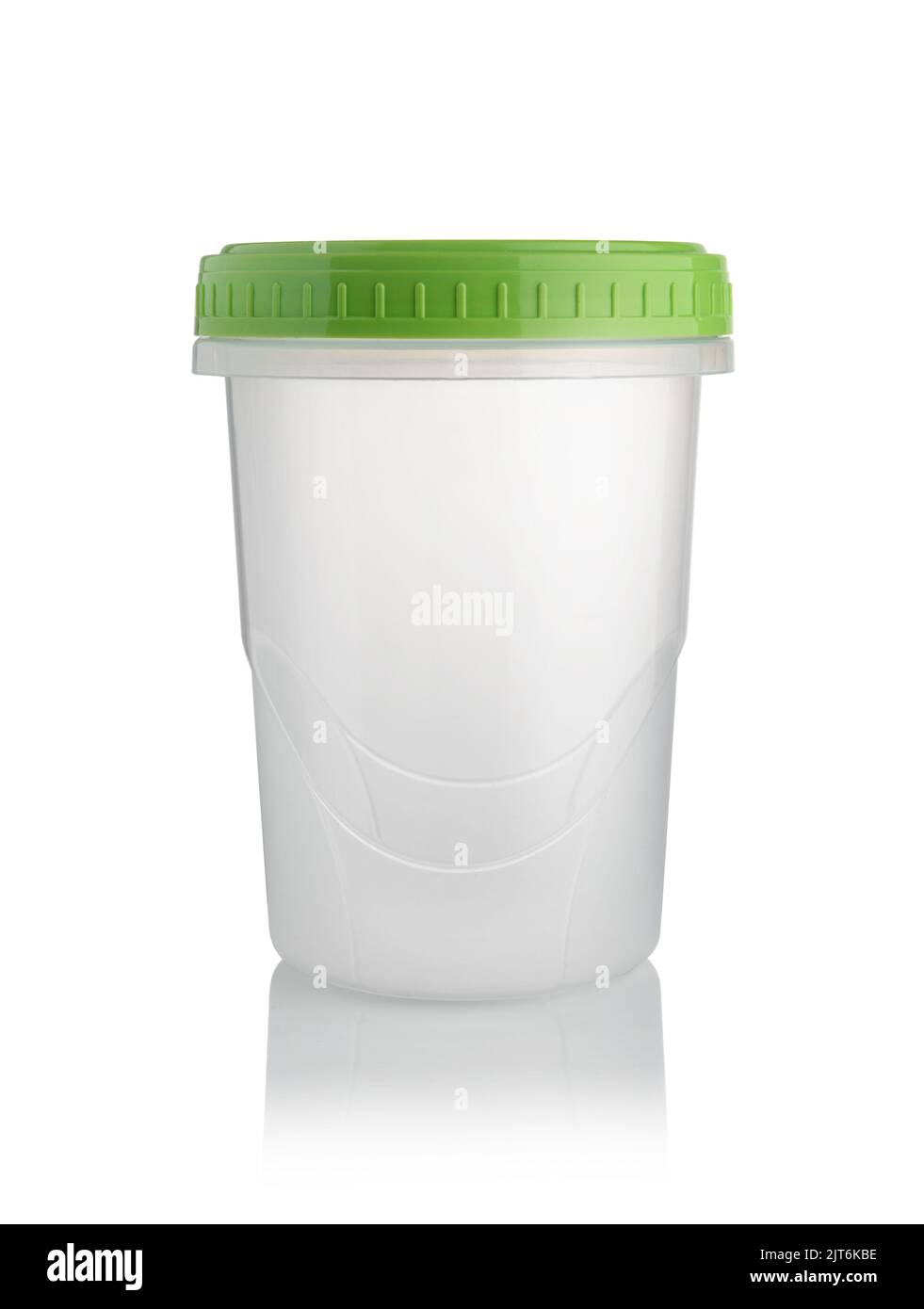 Plastic closed container isolated on white. Front view Stock Photo - Alamy