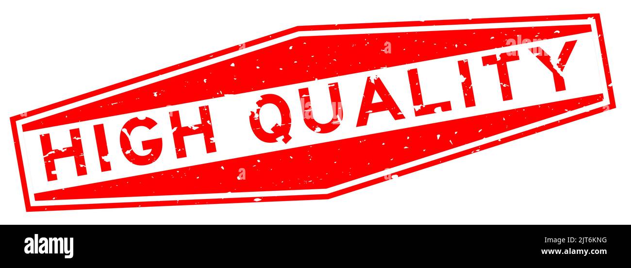 Grunge red high quality word hexagon rubber seal stamp on white background Stock Vector Image ...