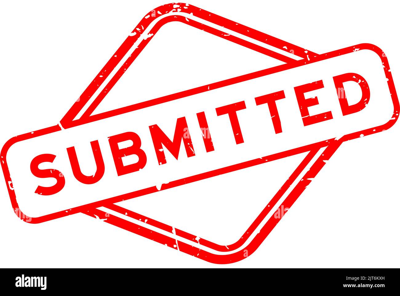 Grunge red submitted word rubber seal stamp on white background Stock ...