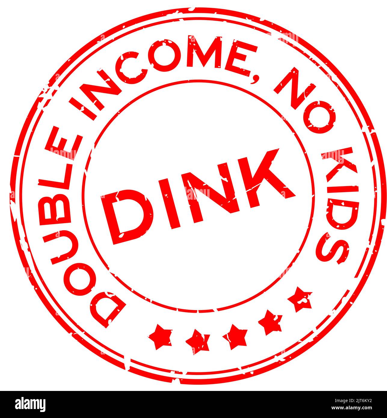 Grunge red DINK Double income no kids word round rubber seal stamp on ...