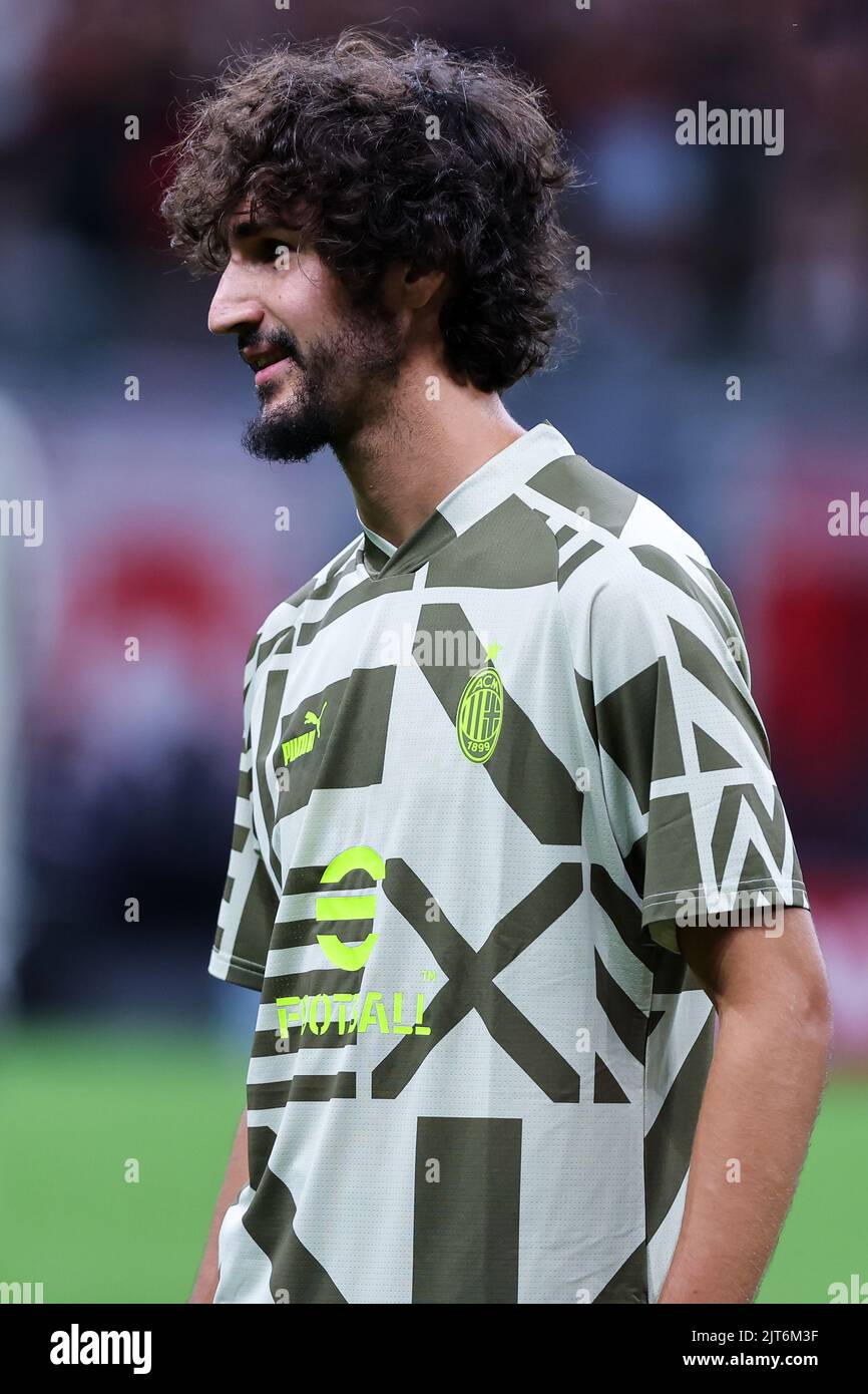 Yacine Adli of AC Milan smiling during the Serie A 2022/23 football ...