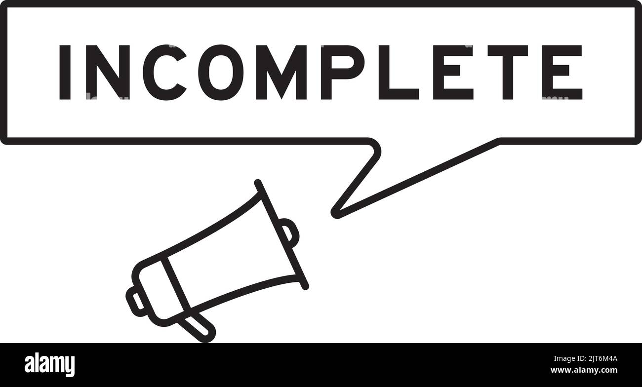 Megaphone icon with speech bubble in word incomplete on white ...