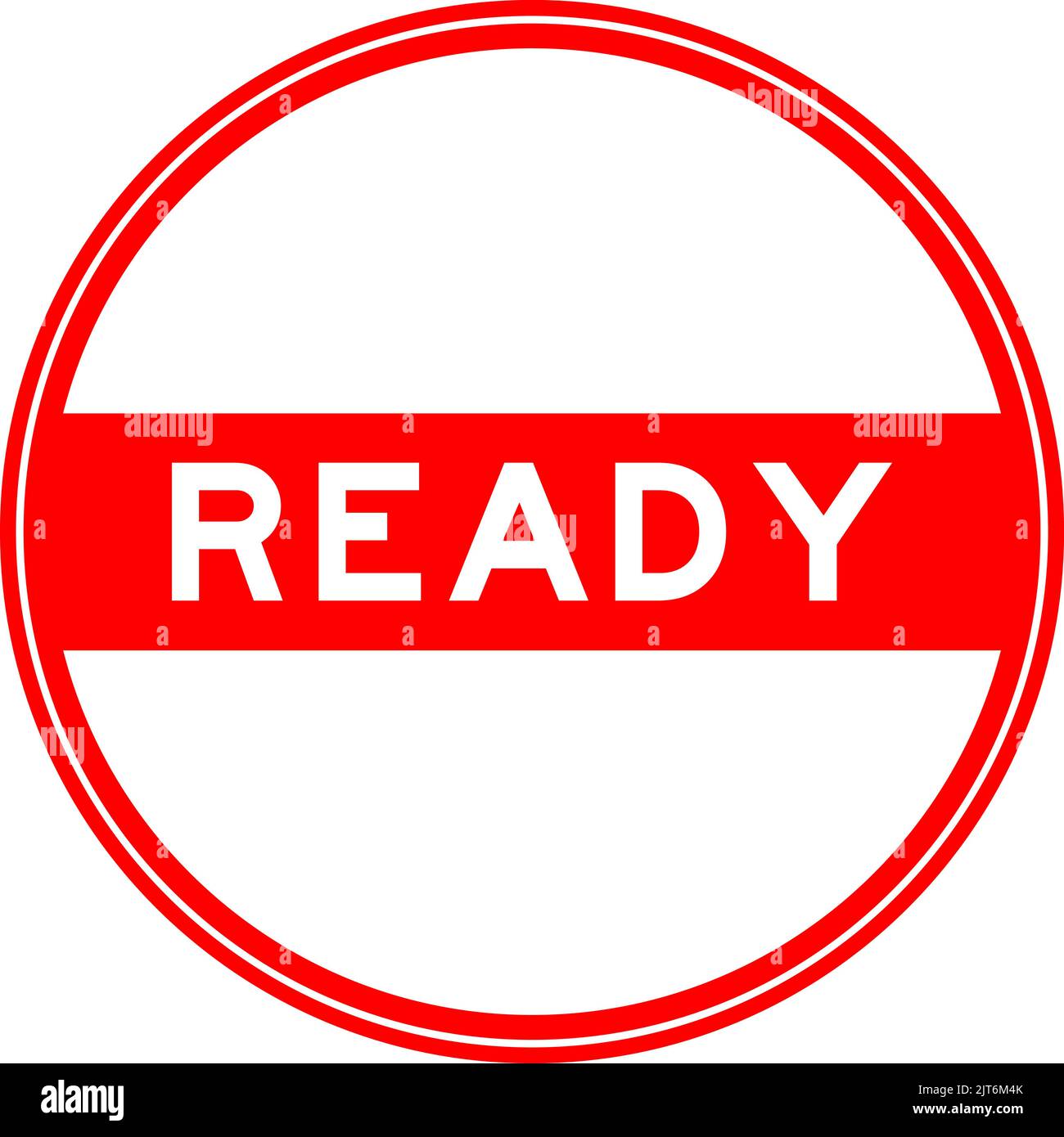 Red color round seal sticker in word ready on white background Stock ...