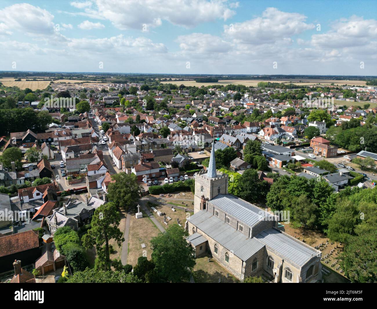 Much Hadham Typical Historic English Village Hertfordshire Aerial view ...
