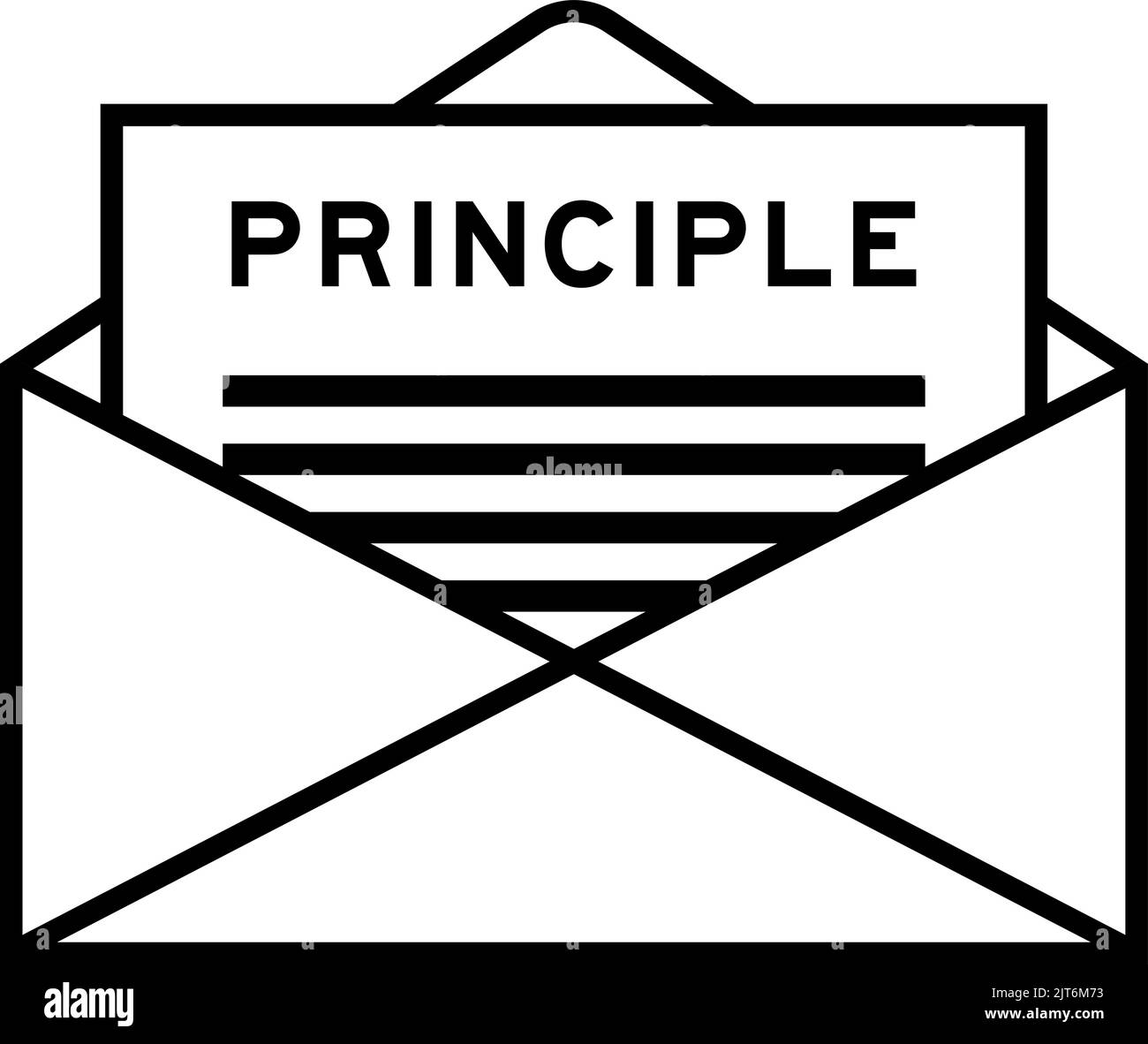 Envelope and letter sign with word principle as the headline Stock ...