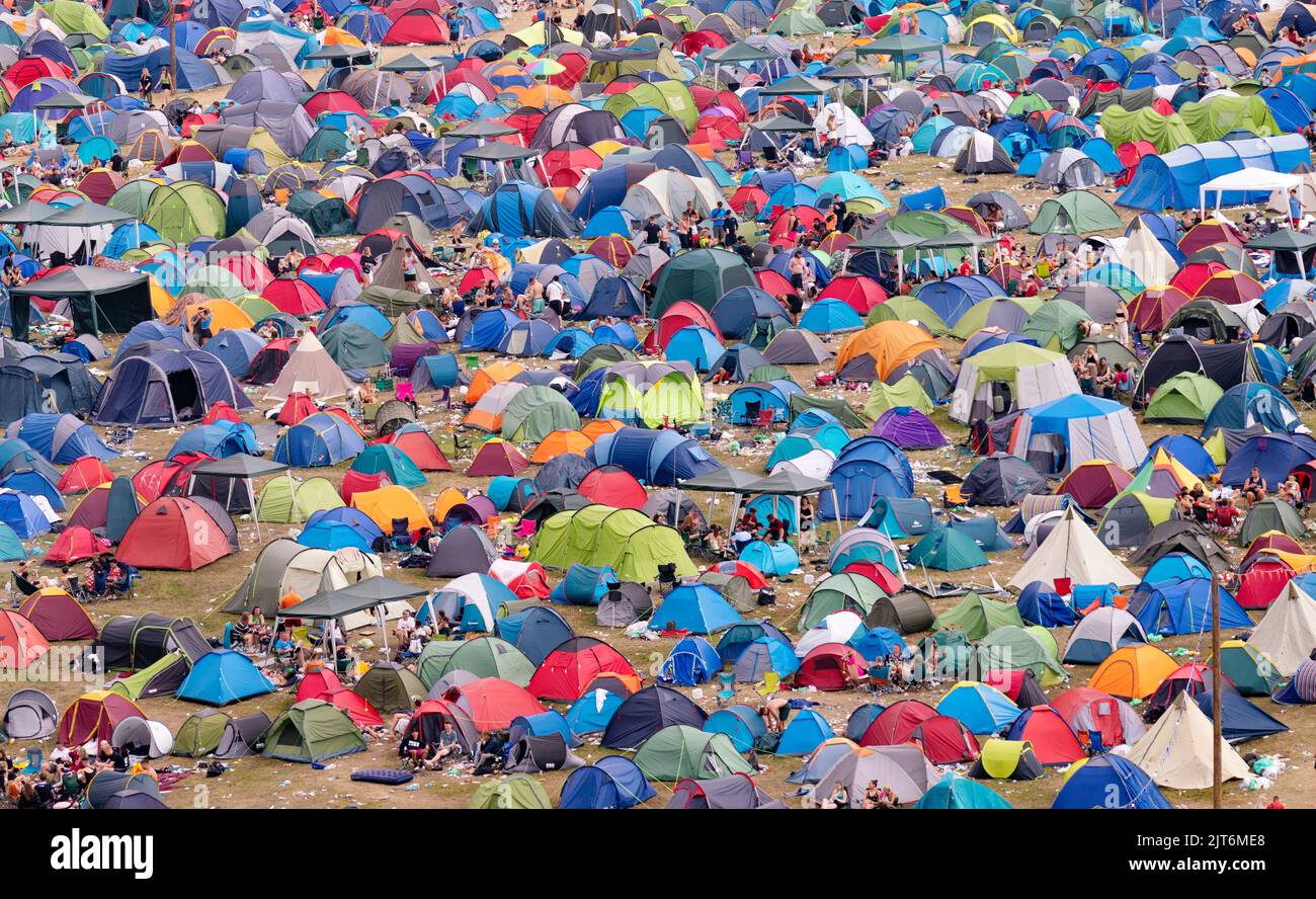 Tents at a campsite during the Leeds Festival 2022 at Bramham Park in ...
