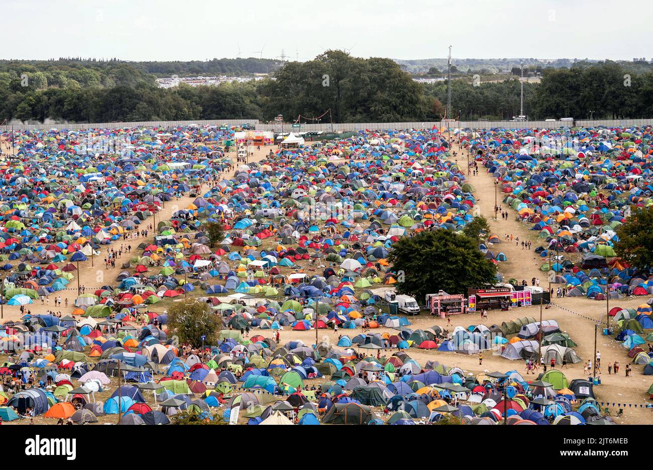 Tents at a campsite during the Leeds Festival 2022 at Bramham Park in ...