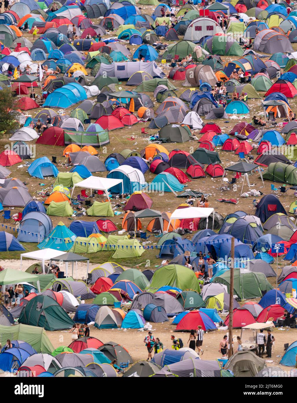 Tents at a campsite during the Leeds Festival 2022 at Bramham Park in ...