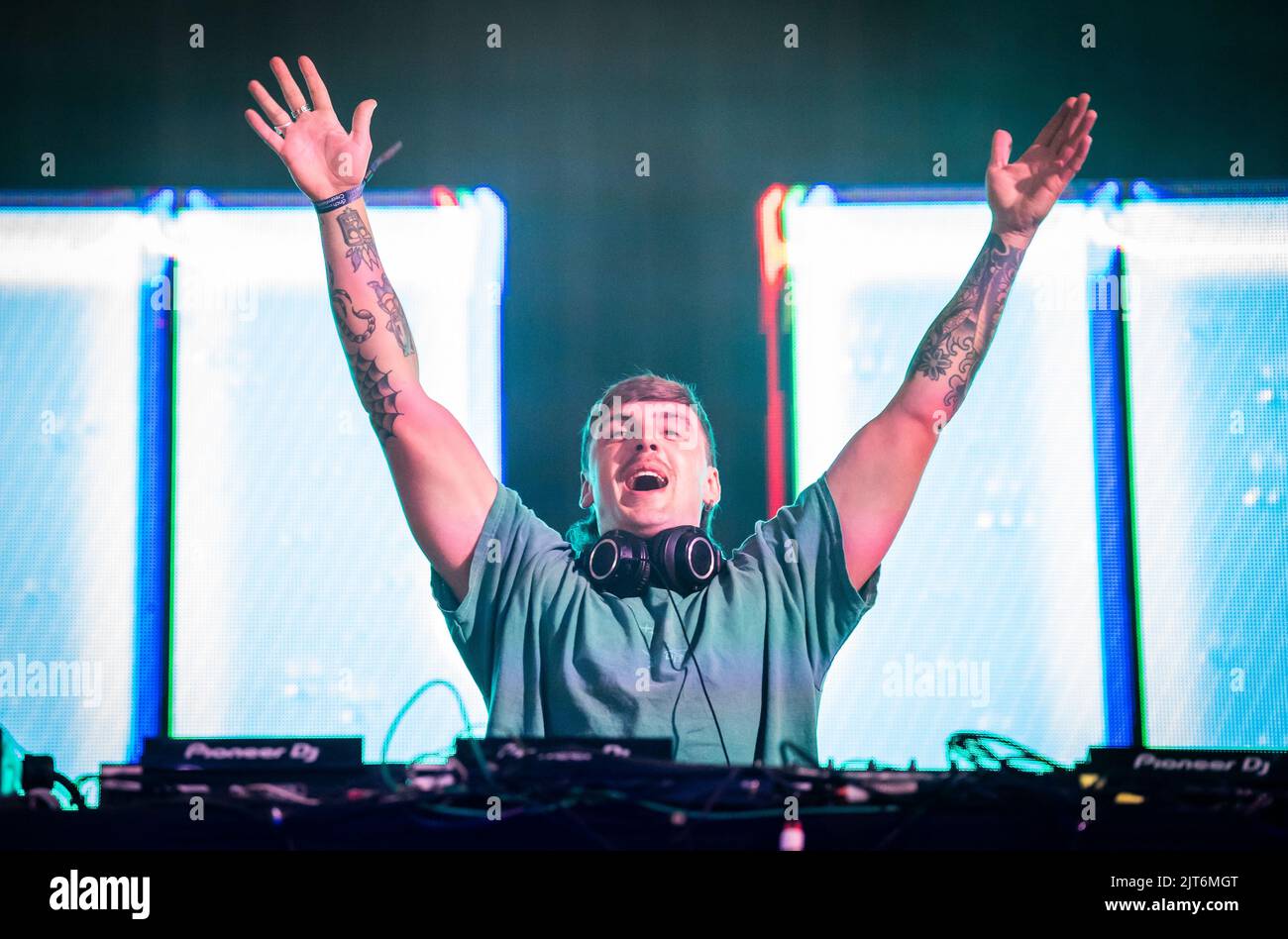 Luude on stage during the Leeds Festival 2022 at Bramham Park in Leeds ...