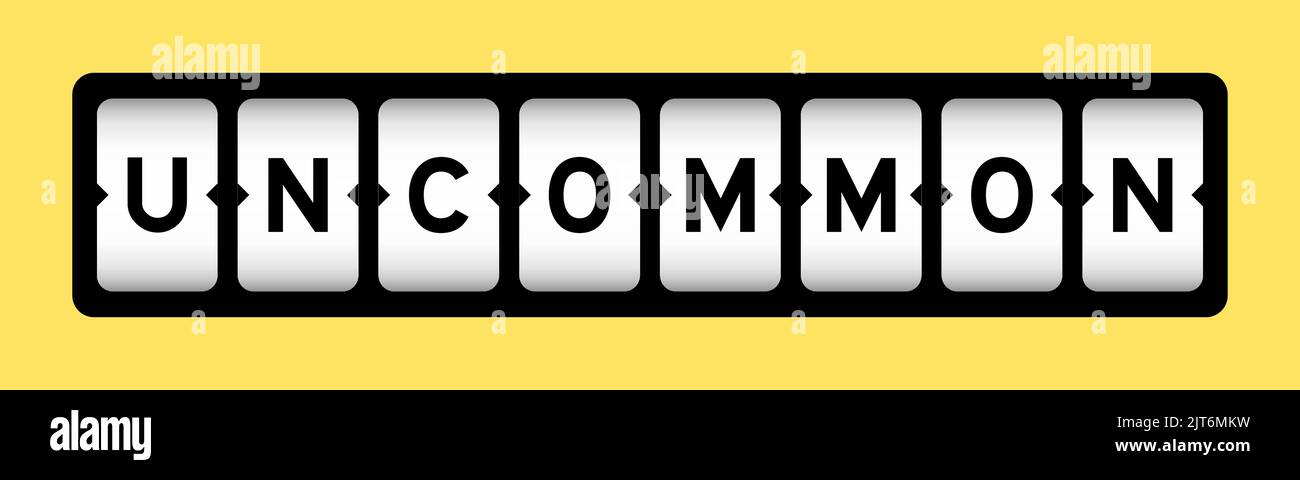 Black color in word uncommon on slot banner with yellow color ...