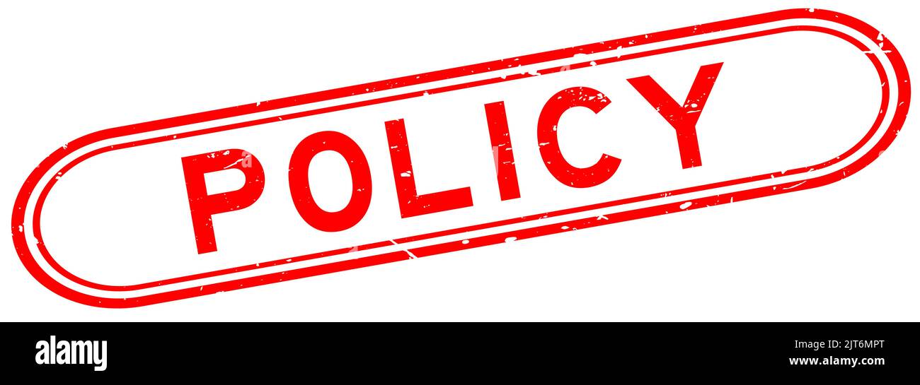 Grunge red policy word rubber seal stamp on white background Stock ...