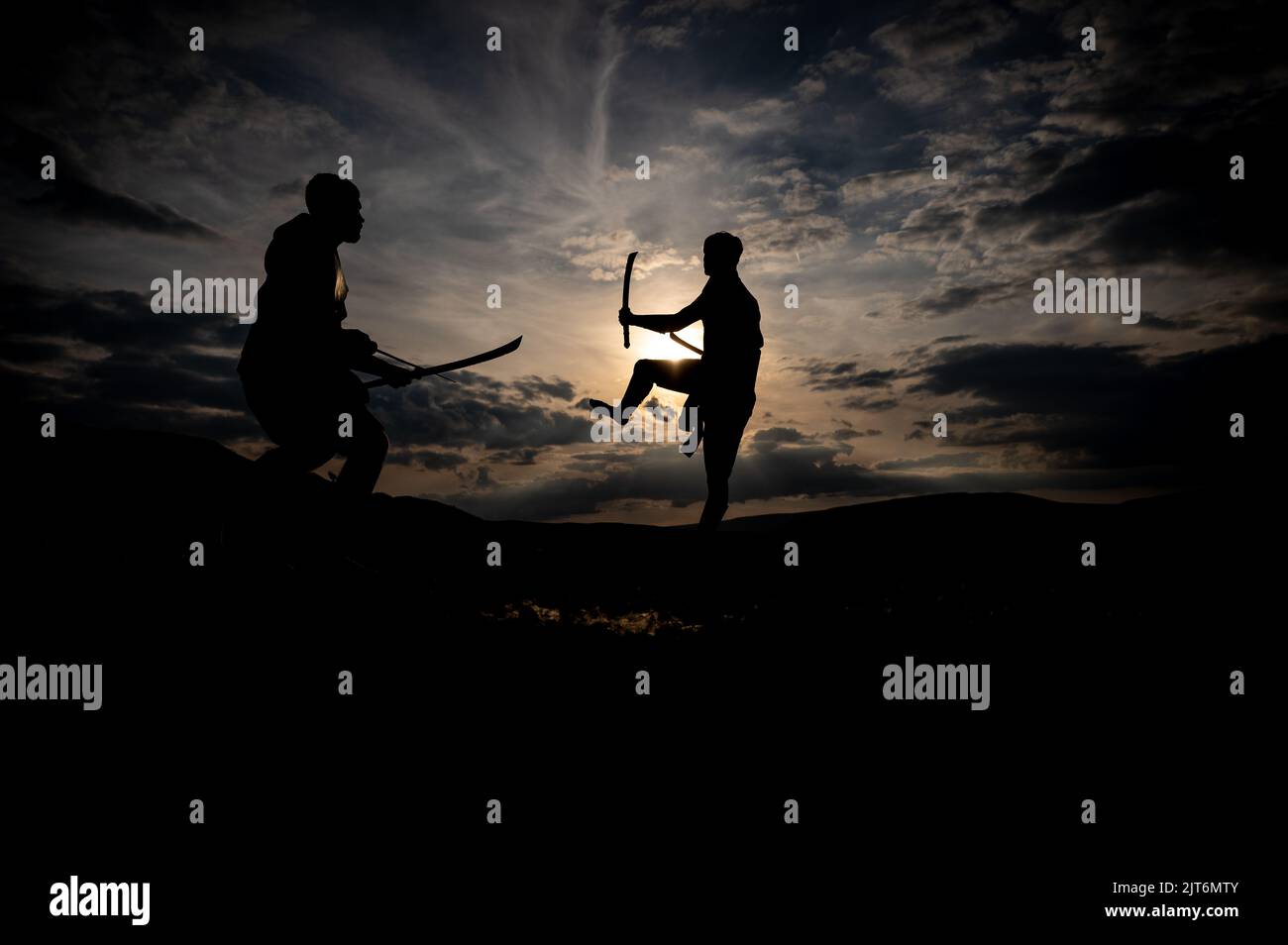 Fighting silhouettes hi-res stock photography and images - Alamy