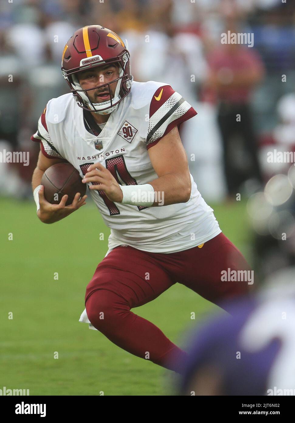 Washington Commanders QB Sam Howell (14) in action during a preseason ...