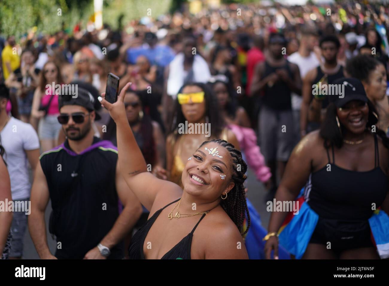 Carnival-goers during the family day at the Notting Hill Carnival in ...