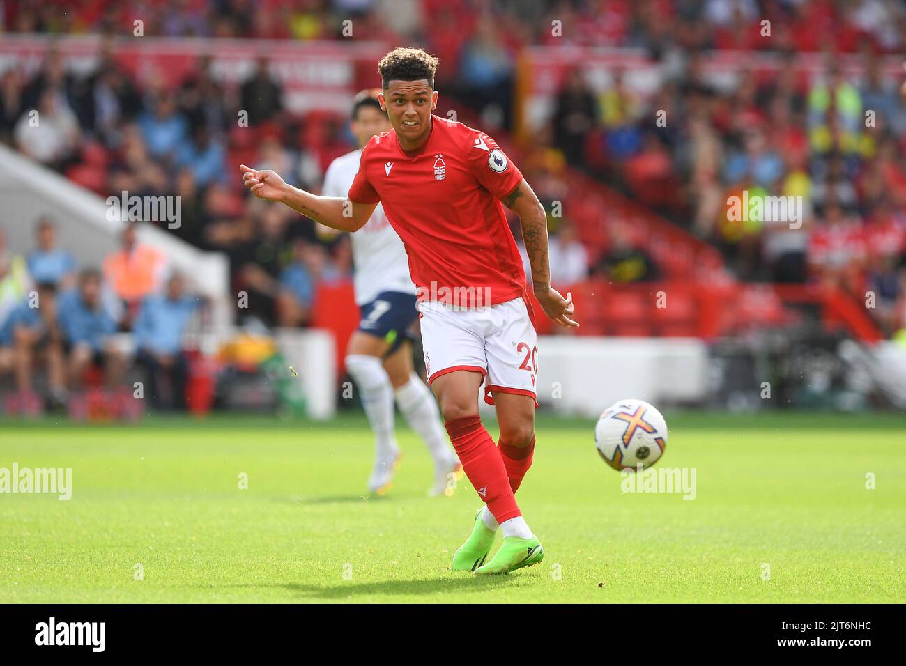 Brennan Johnson of Nottingham Forest in action during the Premier ... Brennan Johnson of Nottingham Forest in action during the Premier ...
