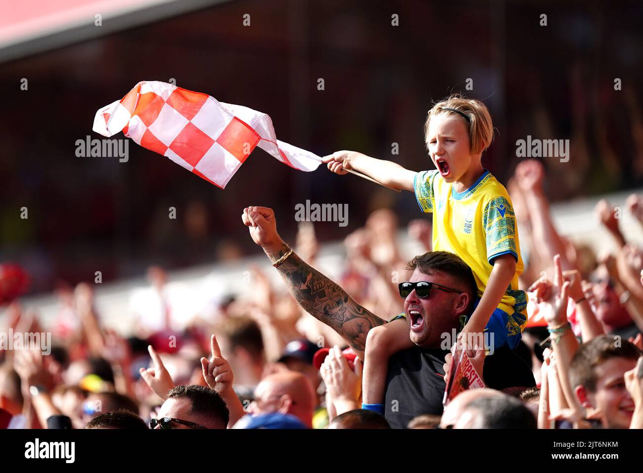 Nottingham Forest fans cheer on their team during the Premier League ...