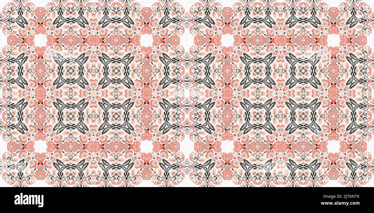 Modern boho geometric floral quilt style seamless border pattern ...