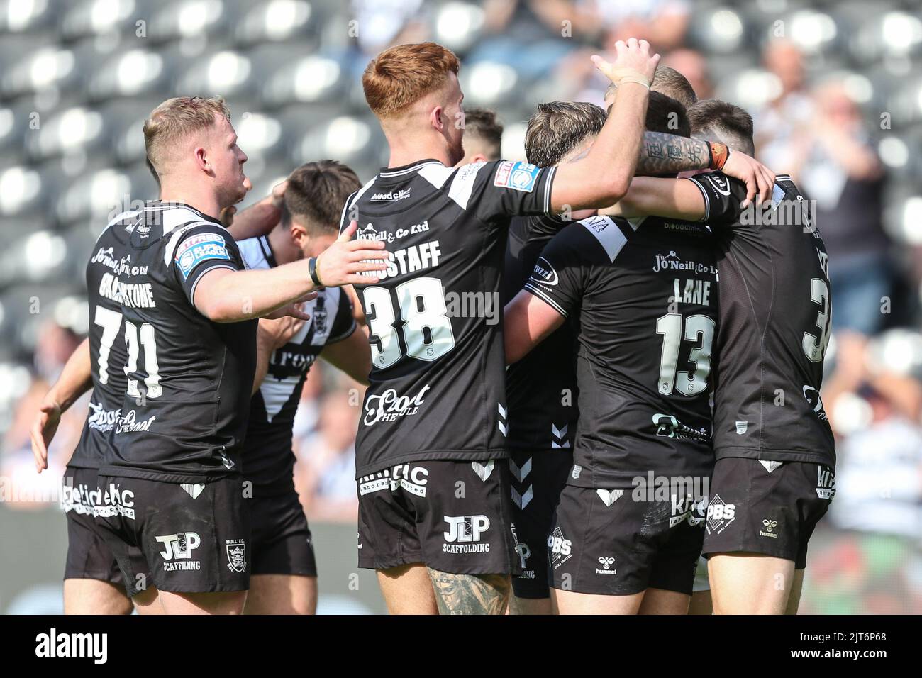 Jordan Lane #13 of Hull FC celebrates his try Stock Photo - Alamy