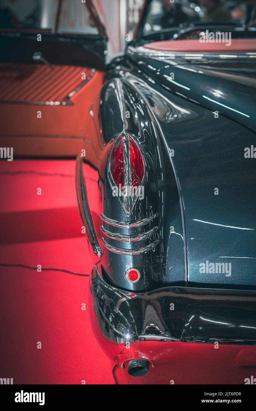 The back of a retro car. Rear light of a vintage car Stock Photo - Alamy