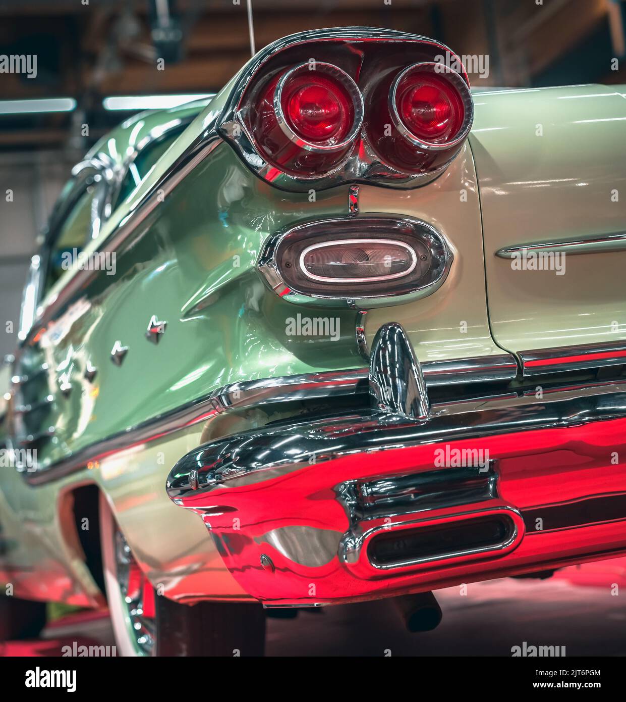 The back of a retro car. Rear light of a vintage car Stock Photo - Alamy