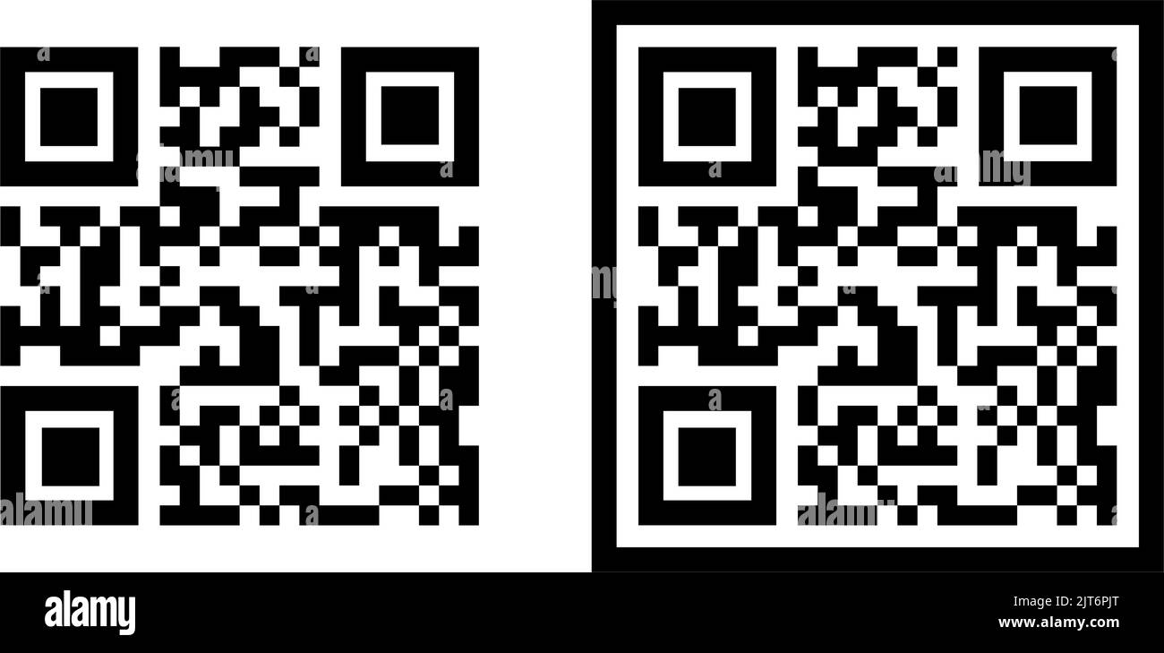 Illustration of two QR Code icons, framed and unframed Stock Vector ...