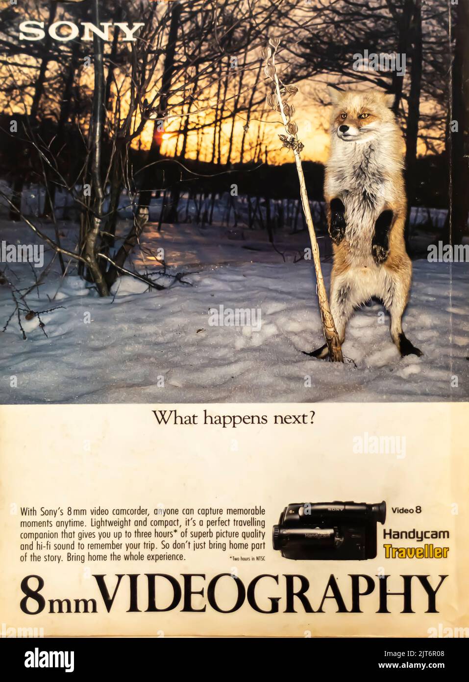 Sony 8 mm Handicam camera advertisement placed on the back of a NatGeo ...