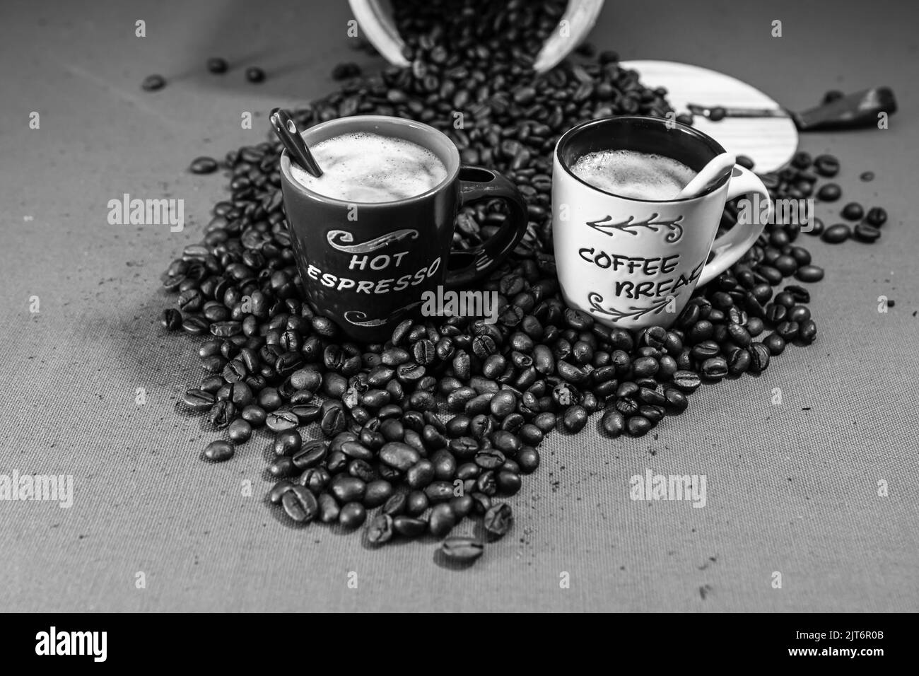Organic coffee beans Black and White Stock Photos & Images - Alamy