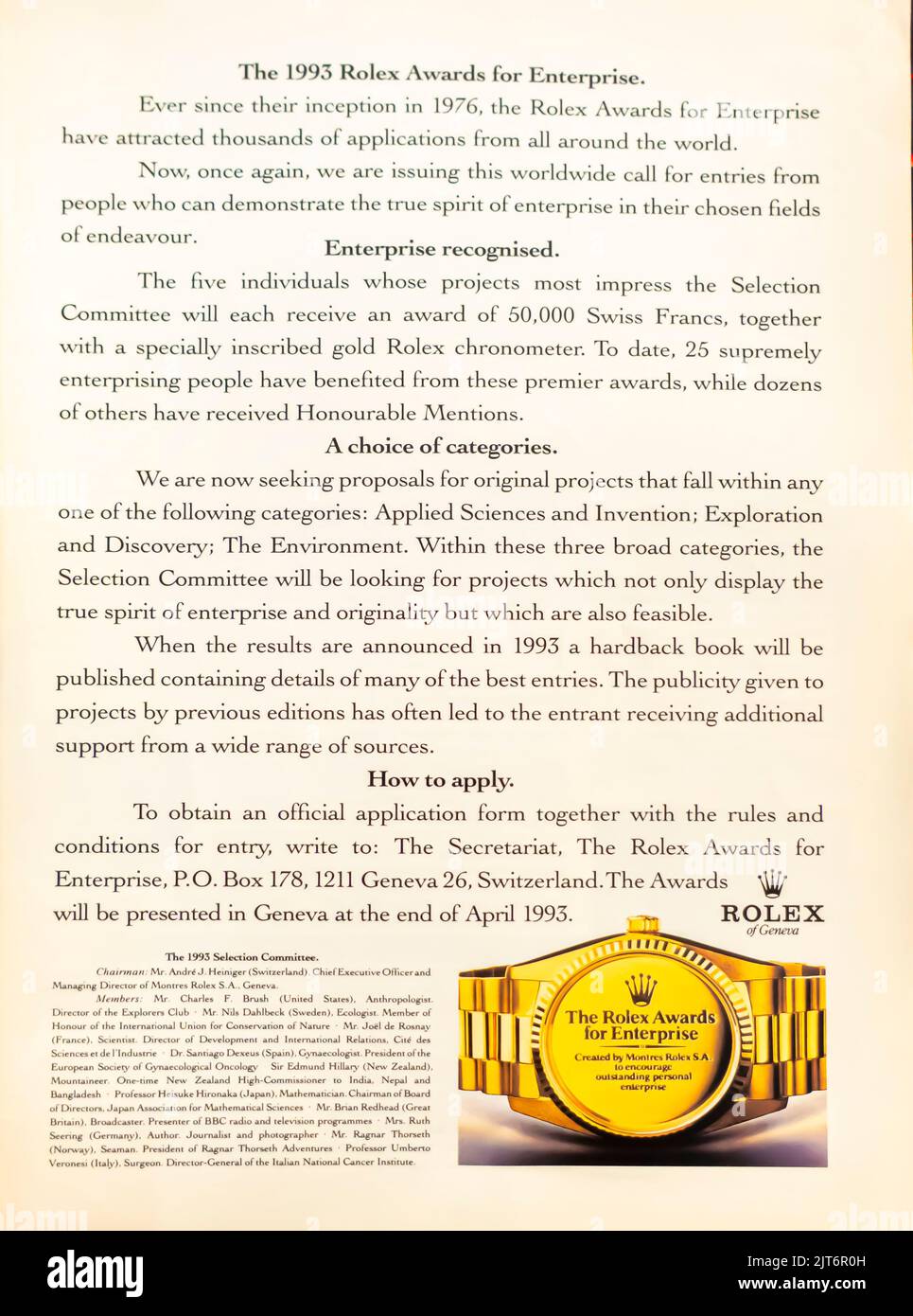 Rolex advert 1950's hi-res stock photography and images - Alamy