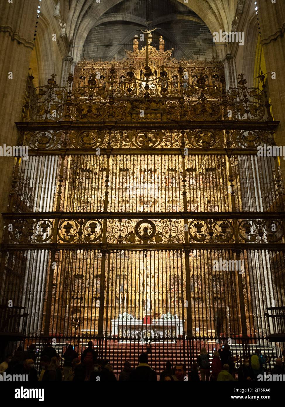 Detail of the altarpiece of Seville Cathedral Main Chapel Stock Photo ...