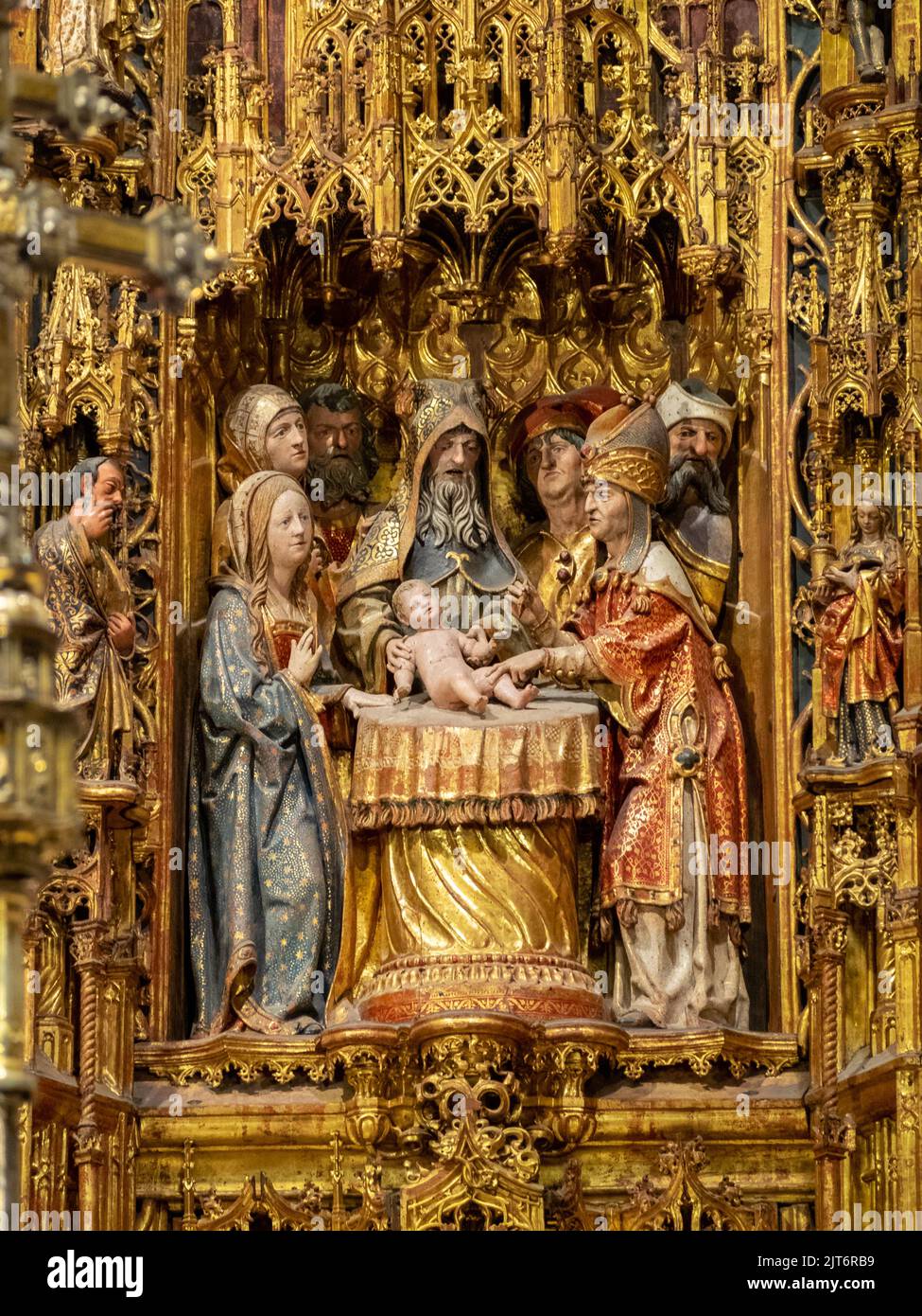 Jesus boy at the temple, detail of the altarpiece of Seville Cathedral ...