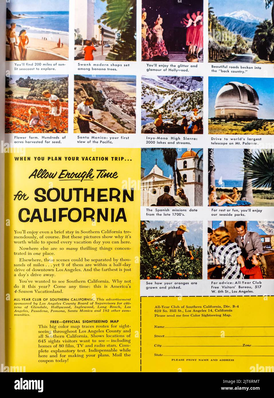 Travel Southern California advertisement placed inside NatGeo magazine ...