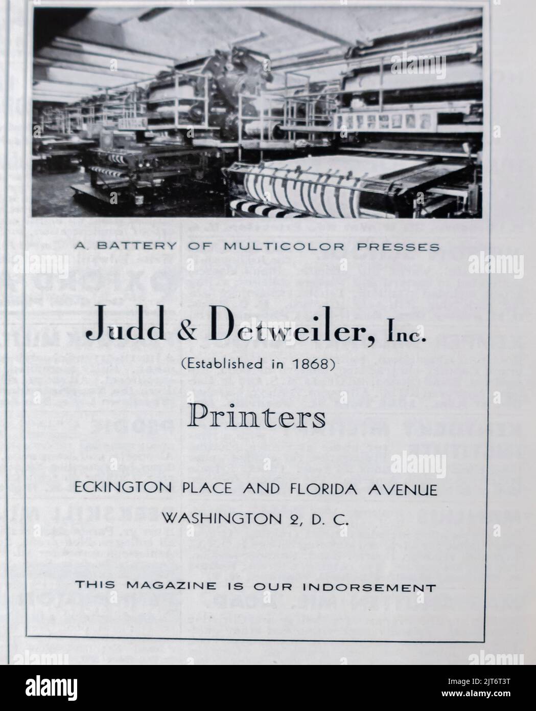 Judd & Detweiler printers advertisement placed inside NatGeo magazine ...