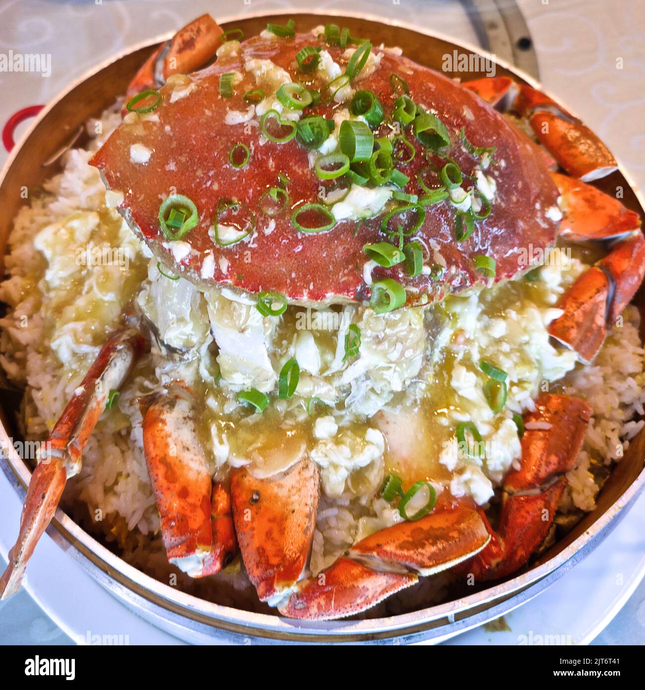 Chinese Food - Steam crab with rice, Chinese cousin Stock Photo - Alamy