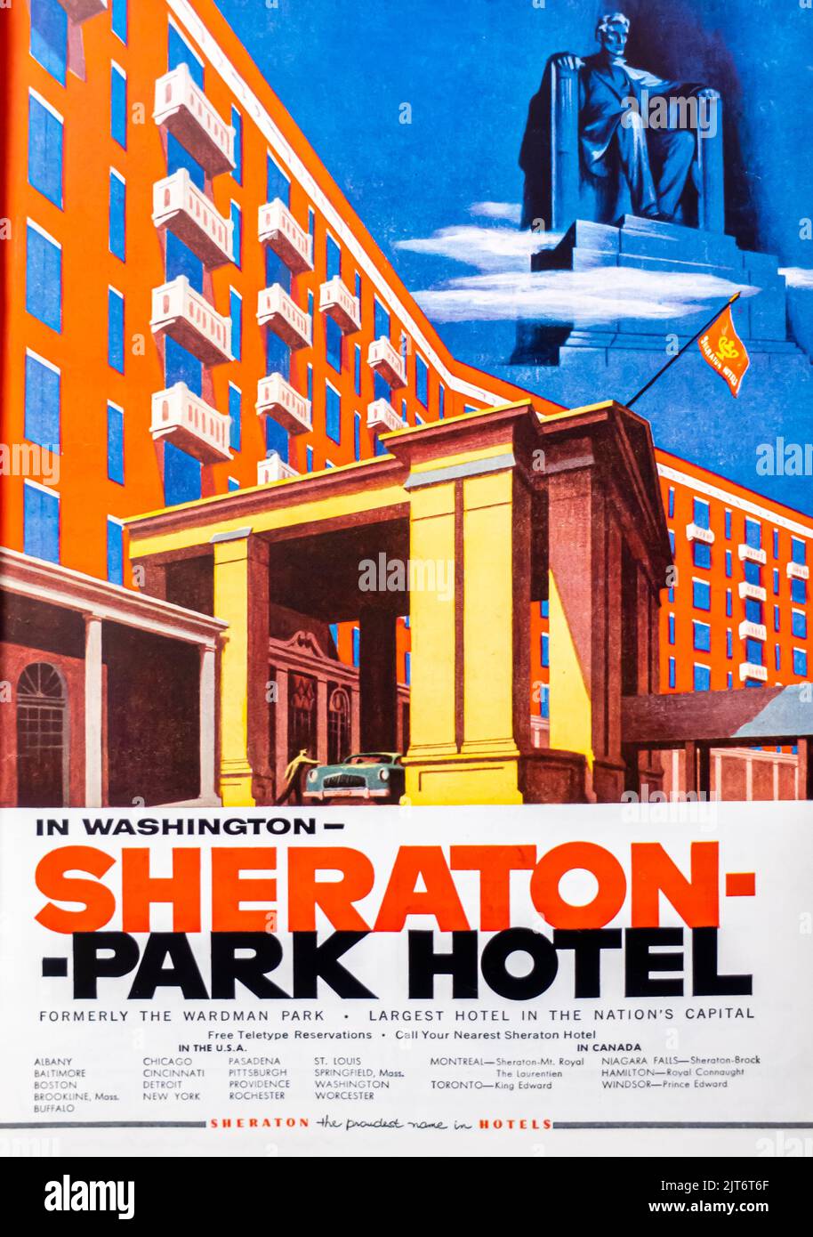 Sheraton Park Hotel advertisement placed inside NatGeo magazine, 1954 ...
