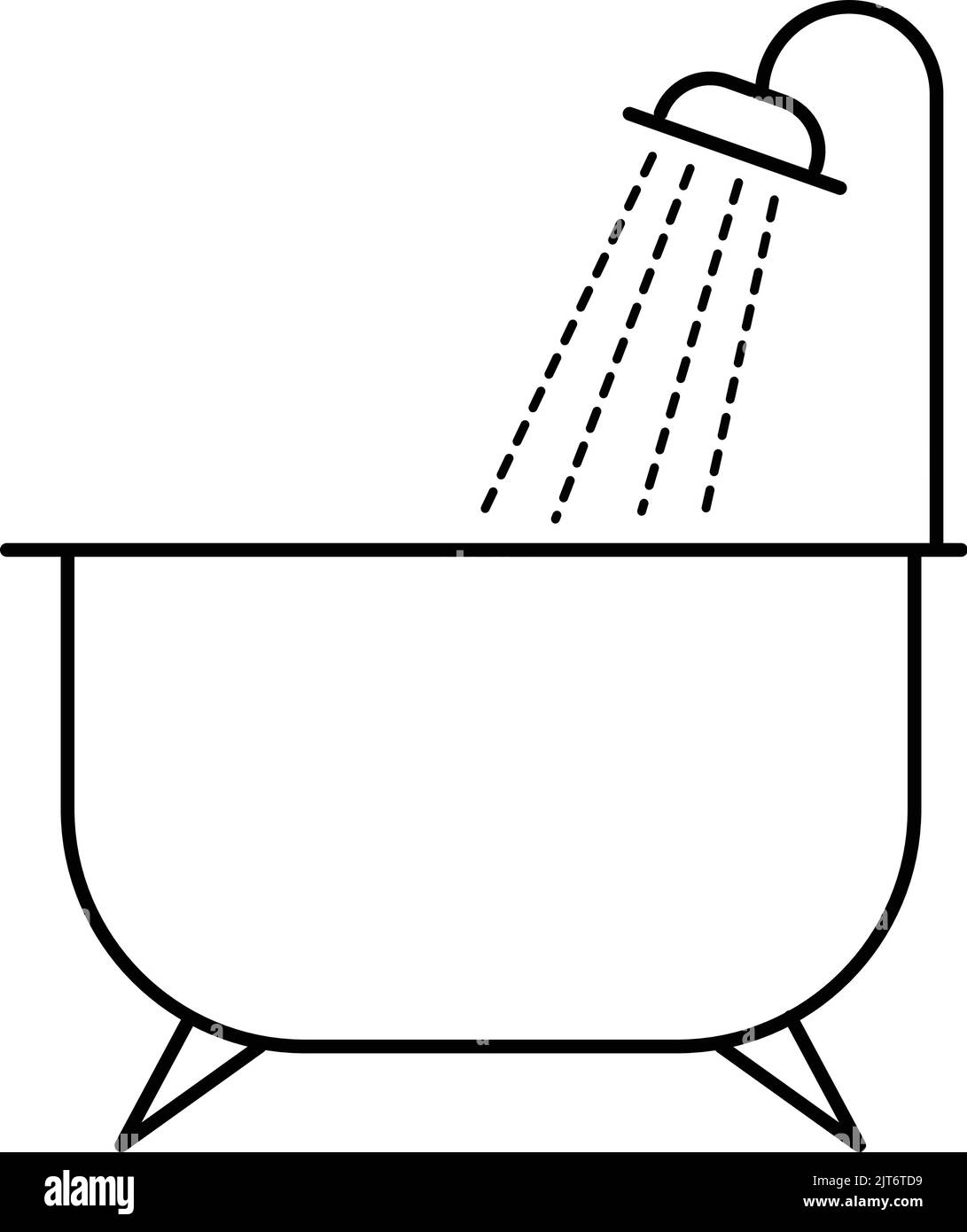 Outline Bathtub Icon Vector Illustration Stock Vector Image & Art - Alamy